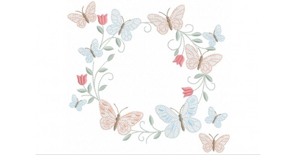 Butterfly Garland Embroidery Design