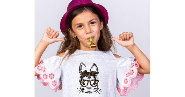 Cute Bunny Rabbit Face Glasses EASTER Embroidery Design