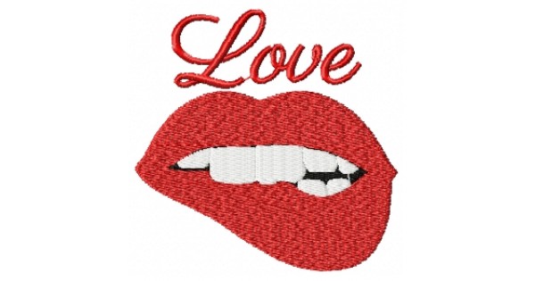 Lips love Embroidery Design