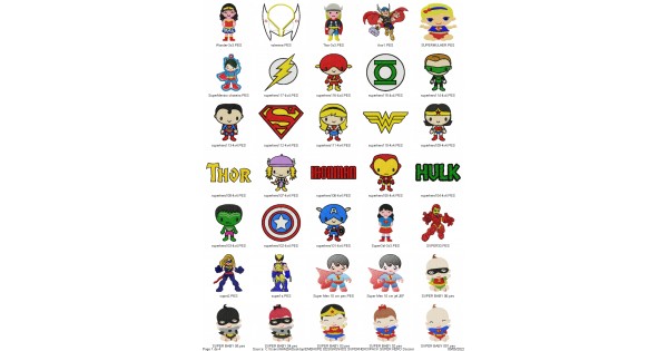 117 Super Hero Embroidery Design